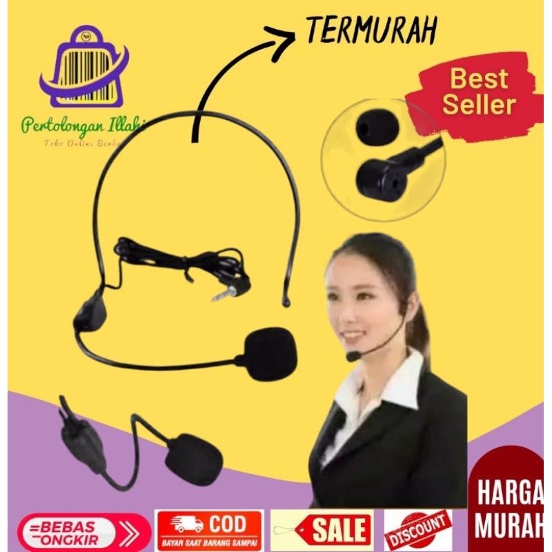 Jual mini mic bando colokan handphone jack 3,5mm microfon youtuber ...