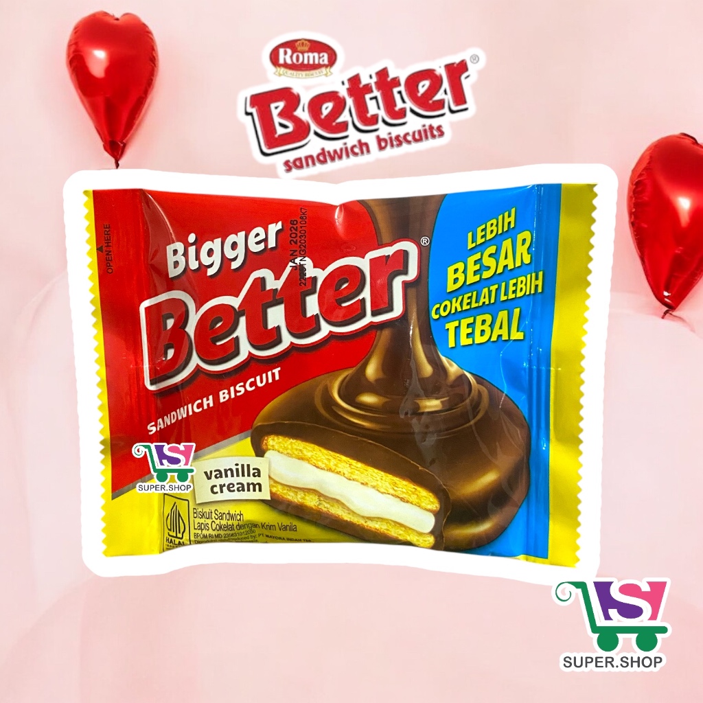Jual Better Cokelat Sandwich Biscuit 27 Gram SATUAN Coklat Valentine ...