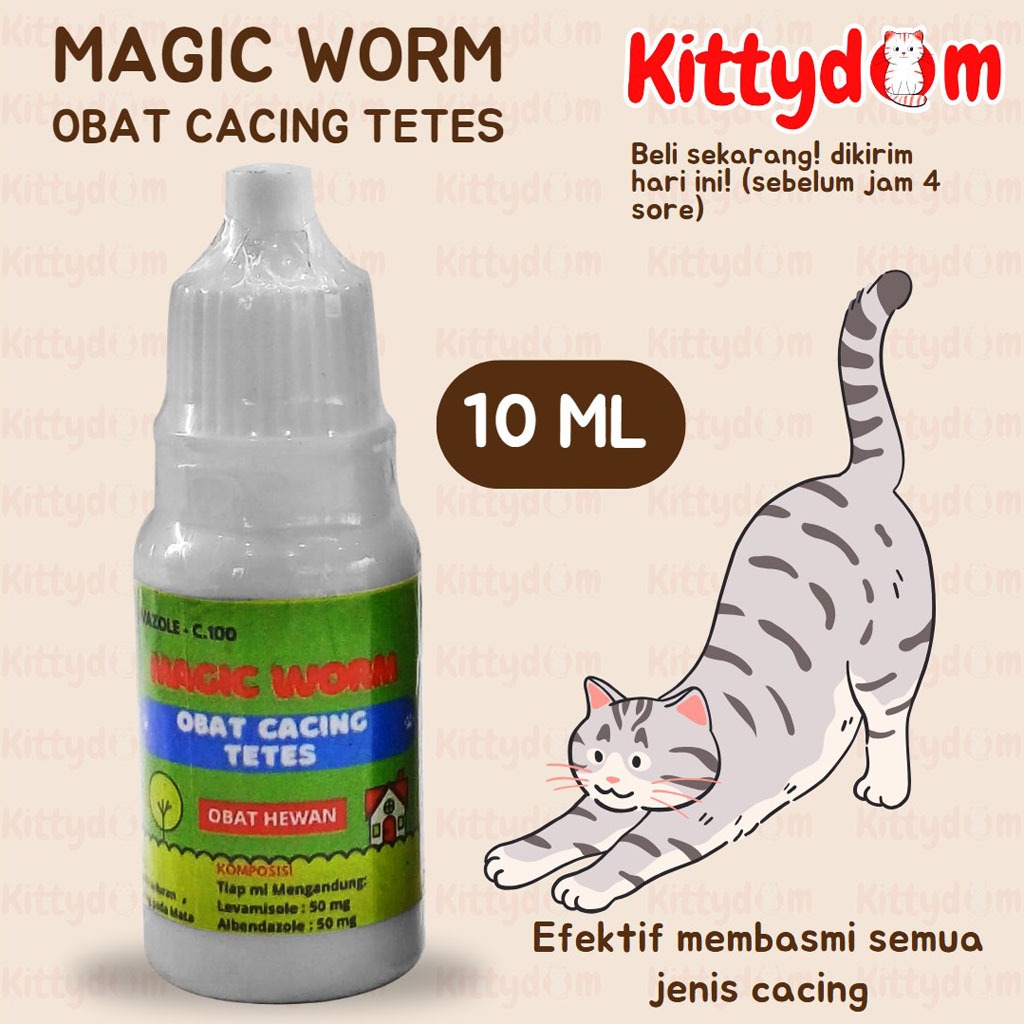 Jual KITTYDOM Magic Worm Obat Cacing Tetes Obat Kucing Anjing Kelinci ...