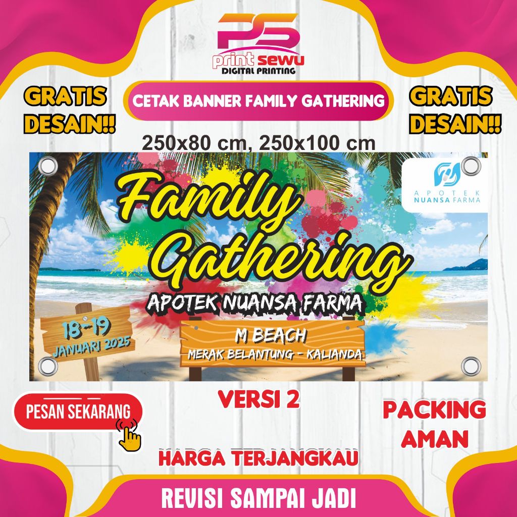 Jual CETAK BANNER SPANDUK TEMA FAMILY GATHERING CUSTOM | GRATIS DESAIN ...