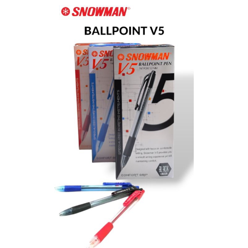 Jual BALLPOINT SNOWMAN V5 FINE POINT 0,7mm (LSN) | Shopee Indonesia