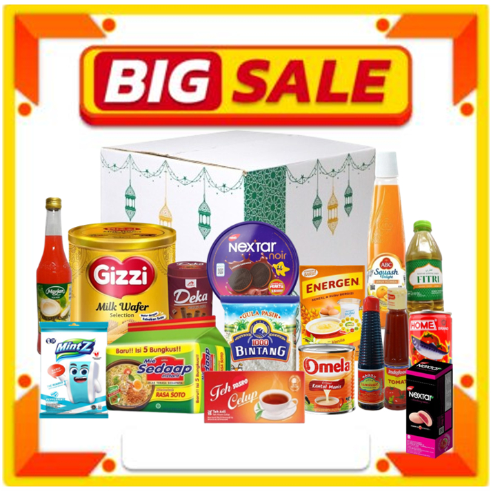 Jual [D] Parcel Sembako Isi 16 Item Lengkap Free Box Spesial | Shopee ...