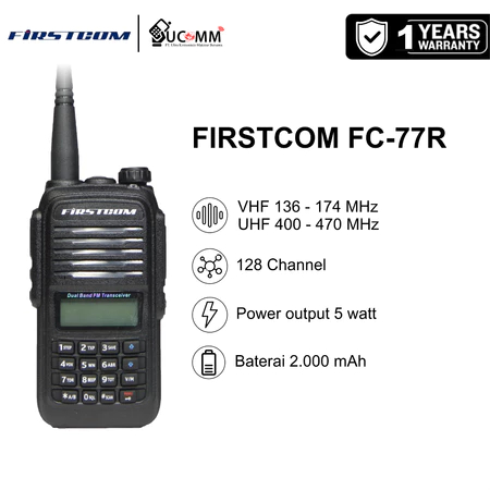 Jual Firstcom FC-77R Dual Band VHF UHF Garansi Resmi Original | Shopee ...