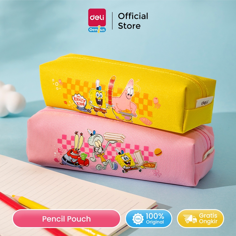 Jual Deli Pencil Pouch Tempat Pensil Kotak Pensil Spongebob Kain Oxford ...