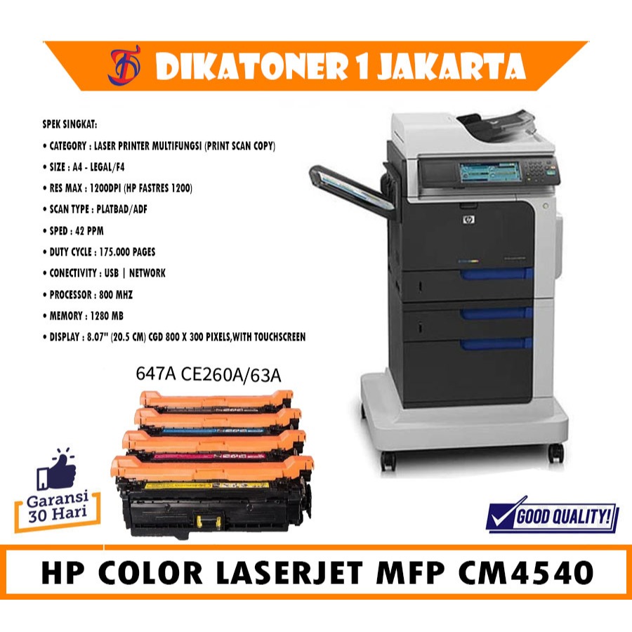 Jual Printer HP Color LaserJet Enterprise CM4540 MFP FULL TRAY | Shopee ...