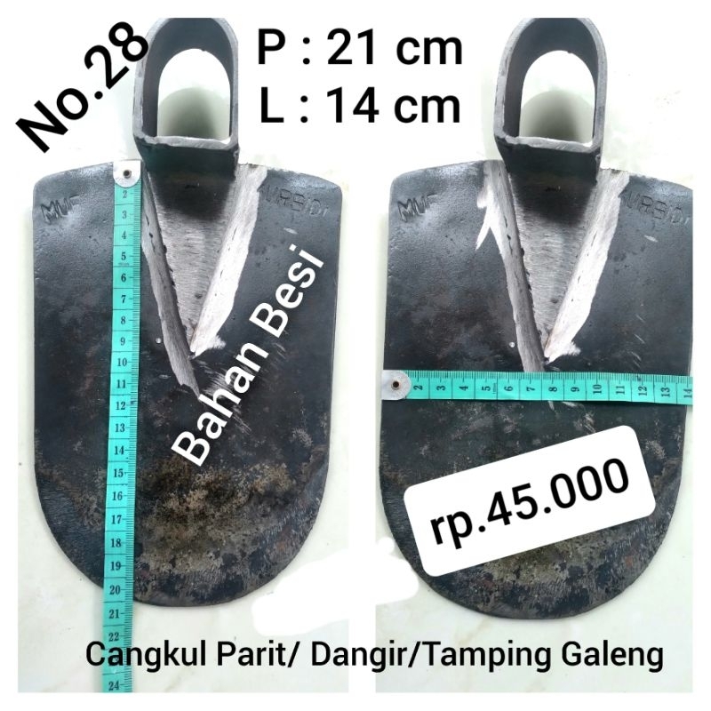Jual Cangkul Parit/Dangar Tamping Galeng No.28 Bahan Besi | Shopee ...
