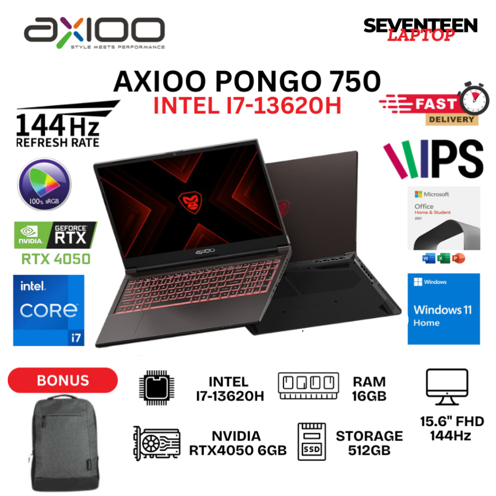 Jual [GAMING TERMURAH] LAPTOP AXIOO PONGO 750 I7 13620H RTX4050 6GB ...