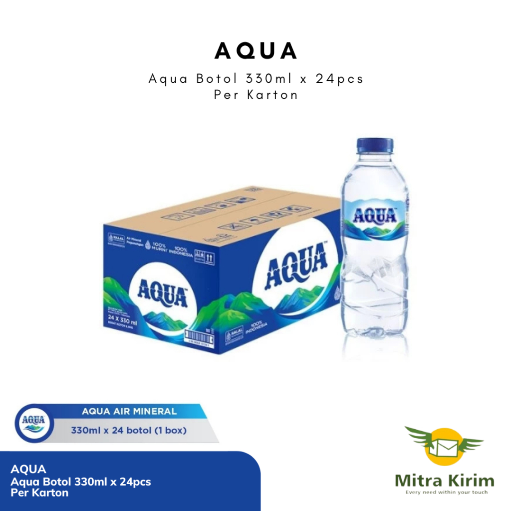 Jual Aqua Botol 330ml x 24pcs - Per Karton | Shopee Indonesia
