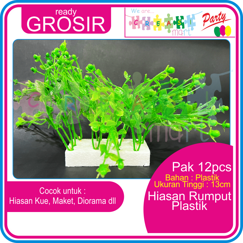 Jual Hiasan Kue / Dekorasi Maket / Diorama Bunga Rumput Plastik ...
