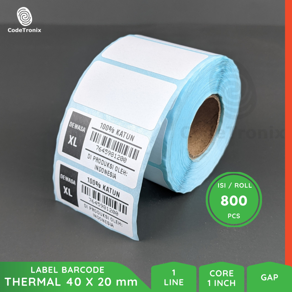 Jual Label Stiker Direct Thermal 40x20 Kertas Barcode Sticker Promo 1 ...
