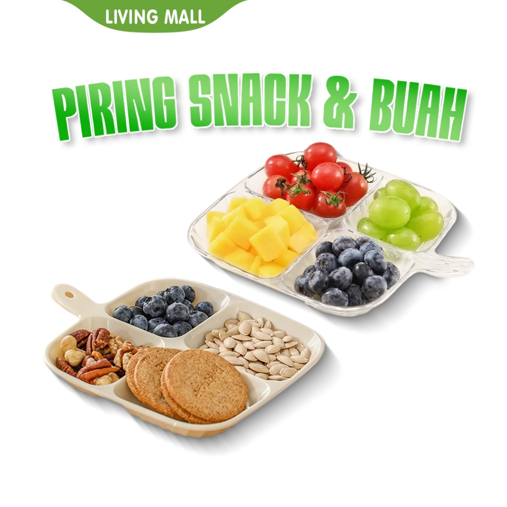 Jual LIVING MALL Piring Kue Mini/Piring Buah L04 Piring Makanan 4 Sekat ...