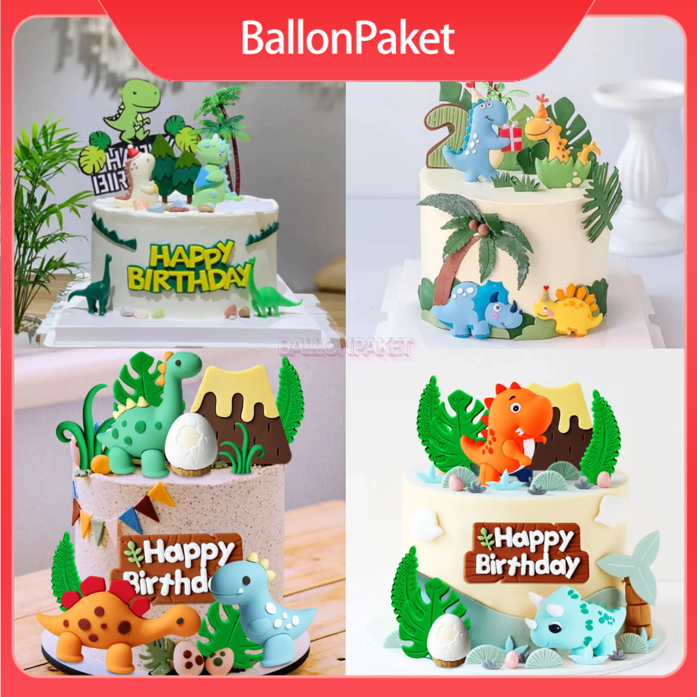 Jual Topper Kue Bentuk Kartun Dinosaurus Lucu Tanah Liat Lunak Cake ...