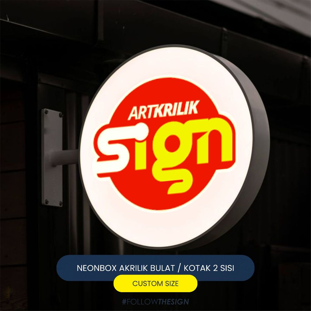 Jual Artkrilik - NEONBOX AKRILIK BULAT KOTAK 2 SISI - PAPAN NAMA USAHA ...