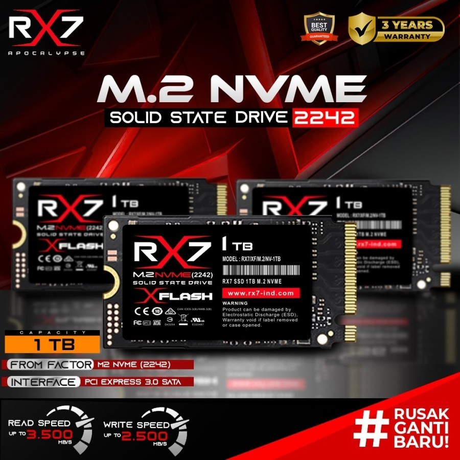 Jual SSD RX7 M.2 NVME 1TB 2242 PCIe Gen3 x4 GARANSI RESMI 3 TAHUN ...