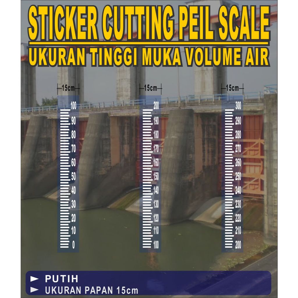 Jual CUTTING STICKER PEIL SCALE ALAT UKUR TINGGI MUKA AIR LEBAR 15 CM ...