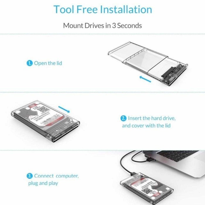 Jual CASE HDD EXTERNAL CASE 2.5" USB 3.0 HDD ENCLOSURE STANDAR | Shopee ...