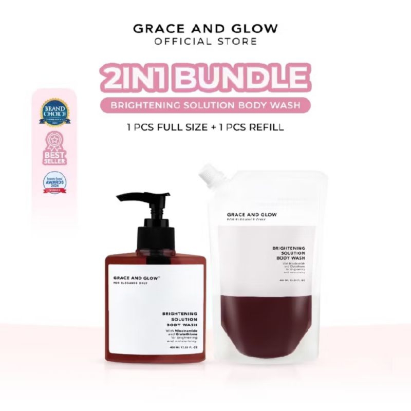 Jual PROMO Grace and Glow Bundle Brightening Body Wash Refill | Shower ...