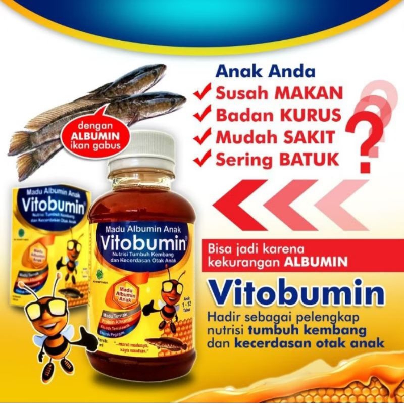 Jual Vitobumin Madu dengan Ekstrak Ikan Gabus dan Temulawak | Shopee ...