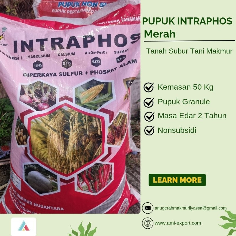 Jual Pupuk Intraphos Diperkaya Sulfur + Phosphat Alam| Pupuk Intraphos Merah| Pupuk Phonska ...