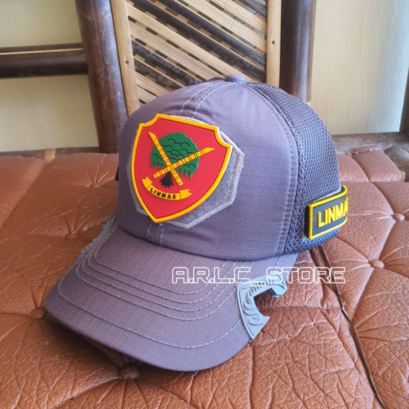 Jual topi coak tactical abu abu logo linmas hansip combinasi ripstop ...