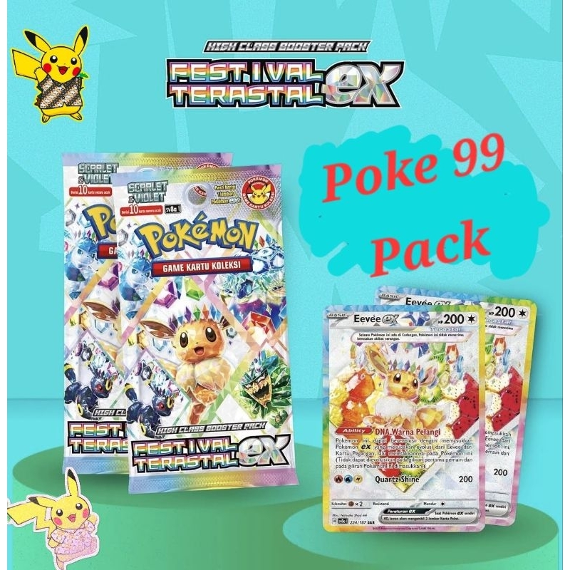 Jual ORI!PROMO Festival TERASTAL EX PACK kartu pokemon Indonesia EEVEE | Shopee Indonesia