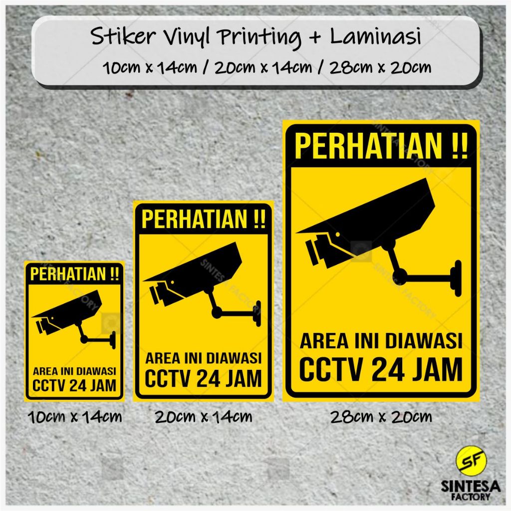 Jual Stiker pengawasan CCTV / Stiker Peringatan CCTV / Stiker Print ...