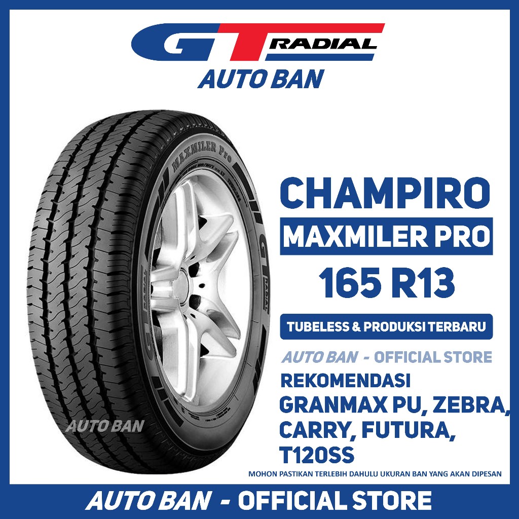 Jual Ban GT Radial Maxmiler Pro 165 R13 Ban Mobil Granmax Grandmax Zebra Carry Futura T120SS ...