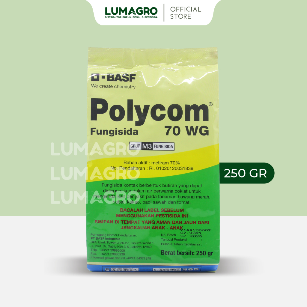 Jual Fungisida Polycom 70WG 250gr Metiram Pengendali Penyakit Layu ...