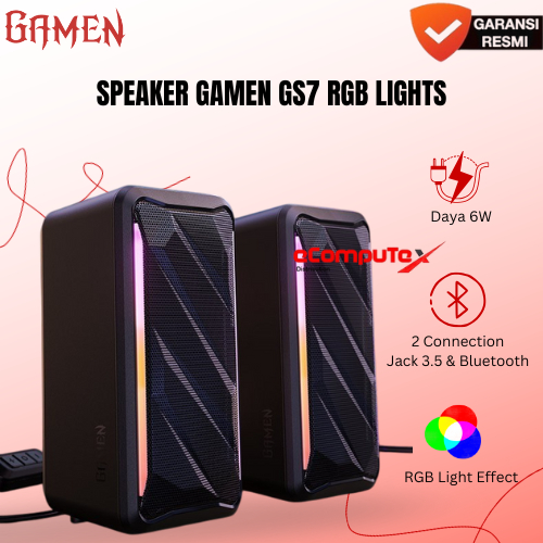 Jual GAMEN GS7 SPEAKER GAMING GS-7 BLUETOOTH MODE RGB SPEAKER LAPTOP/KOMPUTER GS-7 SUPER BASS ...