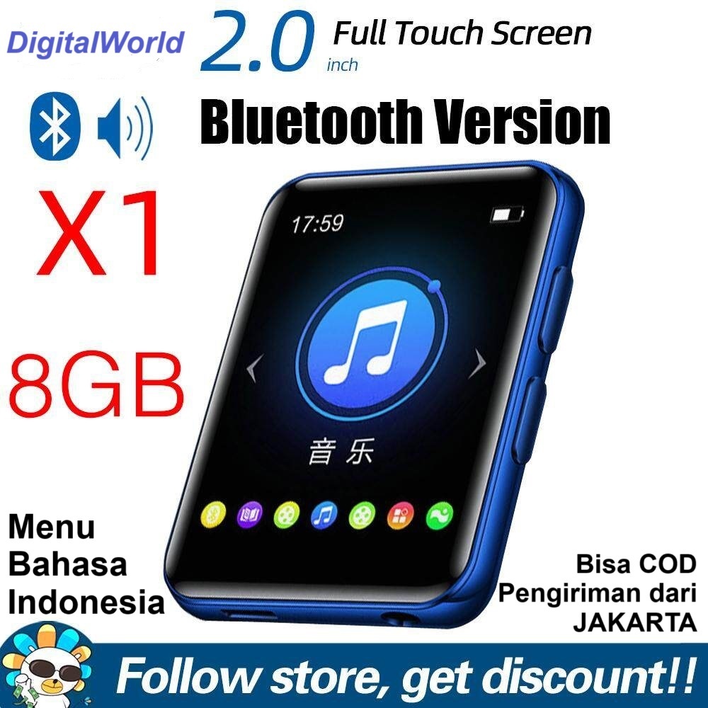 Jual DAP MP3 MP4 Benjie X1 8GB Bluetooth 5 Speaker Music Player Touch ...