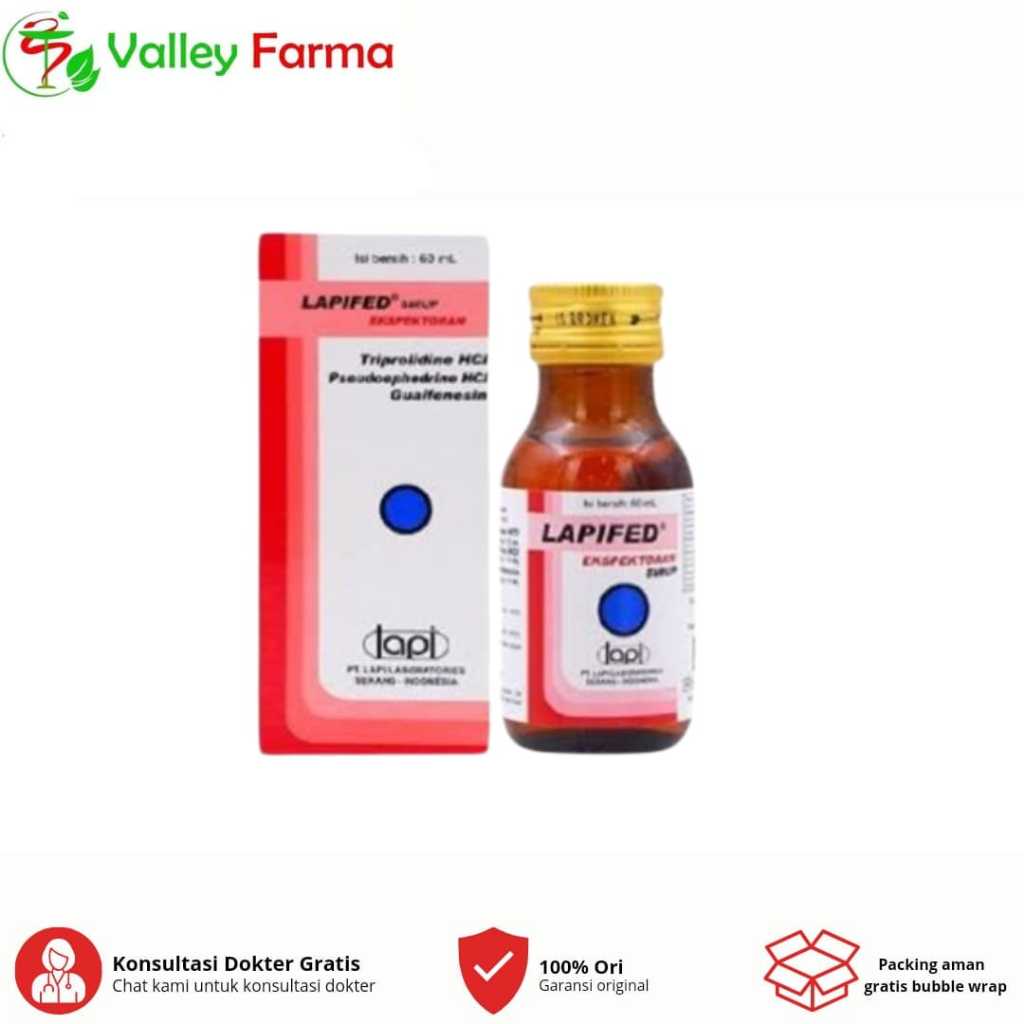 Jual Lapifed Expectorant Sirup untuk Mengatasi Gejala Pilek (60 ml ...