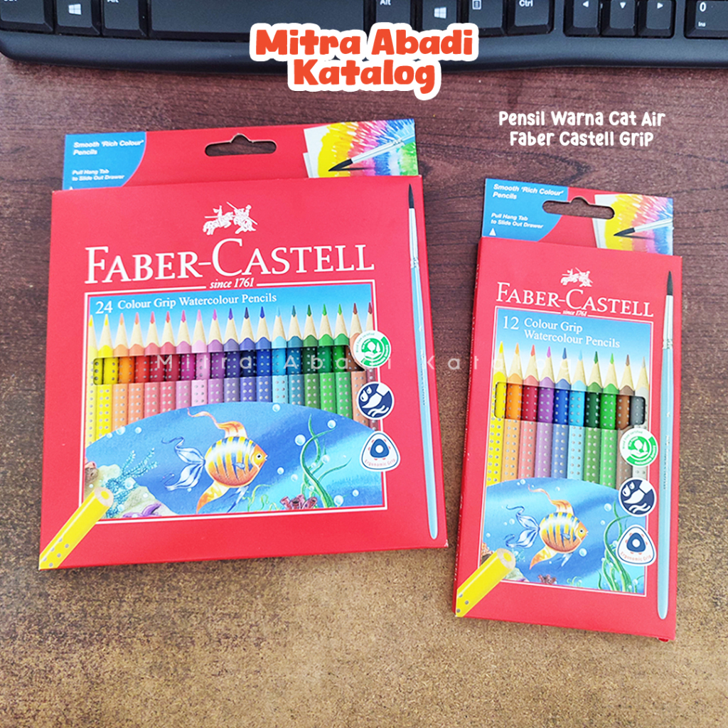 Jual PENSIL WARNA FABER CASTELL WATERCOLOR PANJANG / PENCIL COLOR FABER ...