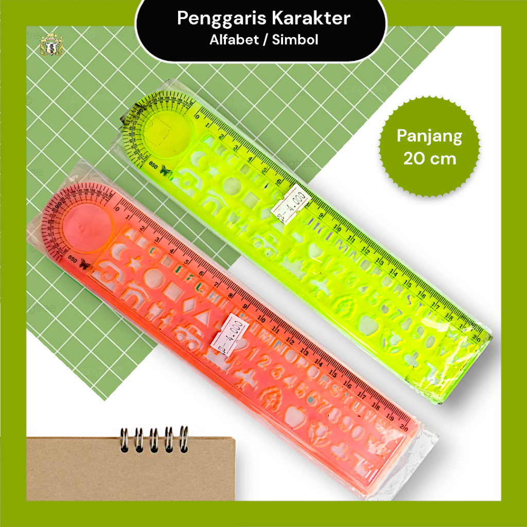 Jual Penggaris Sablon / Mal / Gambar Karakter / Alfabet / Angka ...