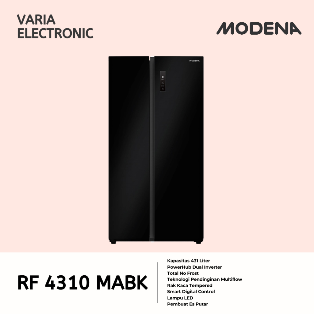 Jual Kulkas 4 Pintu Side By Side MODENA RF 4310 MABK Kapasitas 431 ...