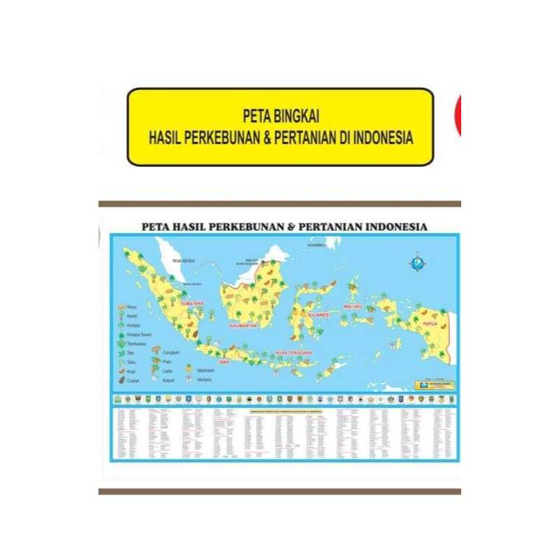Jual Peta Bingkai Hasil Perkebunan Dan Pertanian Di Indonesia ukuran ...