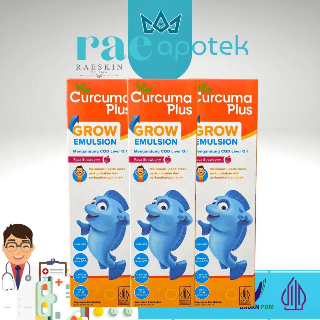 Jual CURCUMA PLUS GROW EMULSION JERUK MEMBANTU PERTUMBUHAN ANAK (200 ML ...