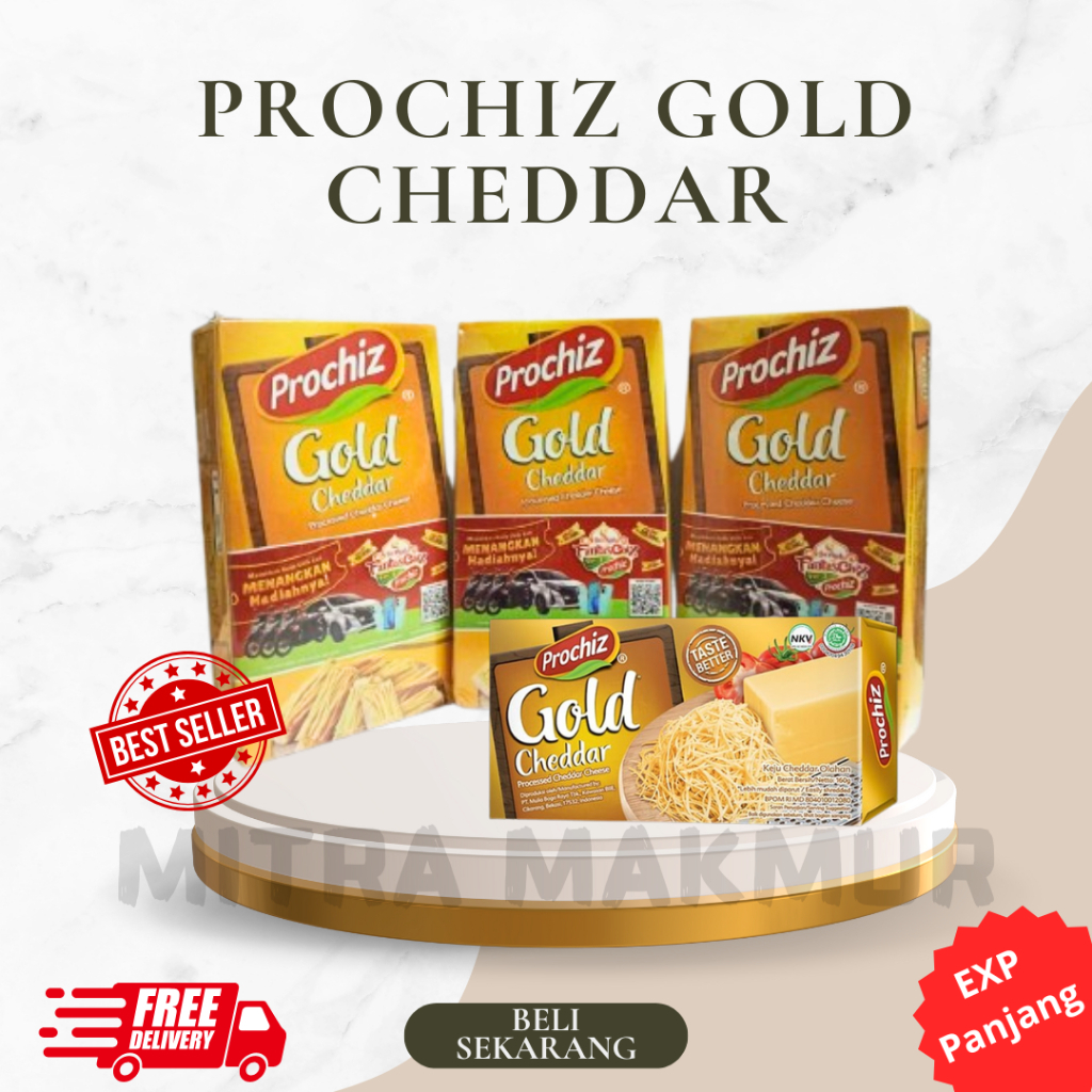 Jual Keju Prochiz Gold Cheddar 160gr Kemasan Original Exp Panjang ...