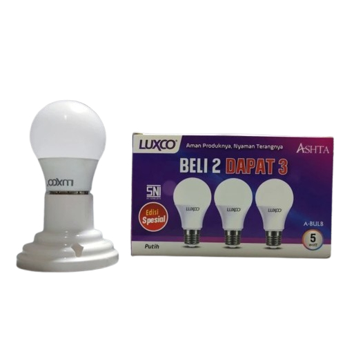 Jual LUXCO ASHTA LAMPU LED A BULB 5W PAKET ISI 3PCS CAHAYA PUTIH SNI BAGUS | Shopee Indonesia