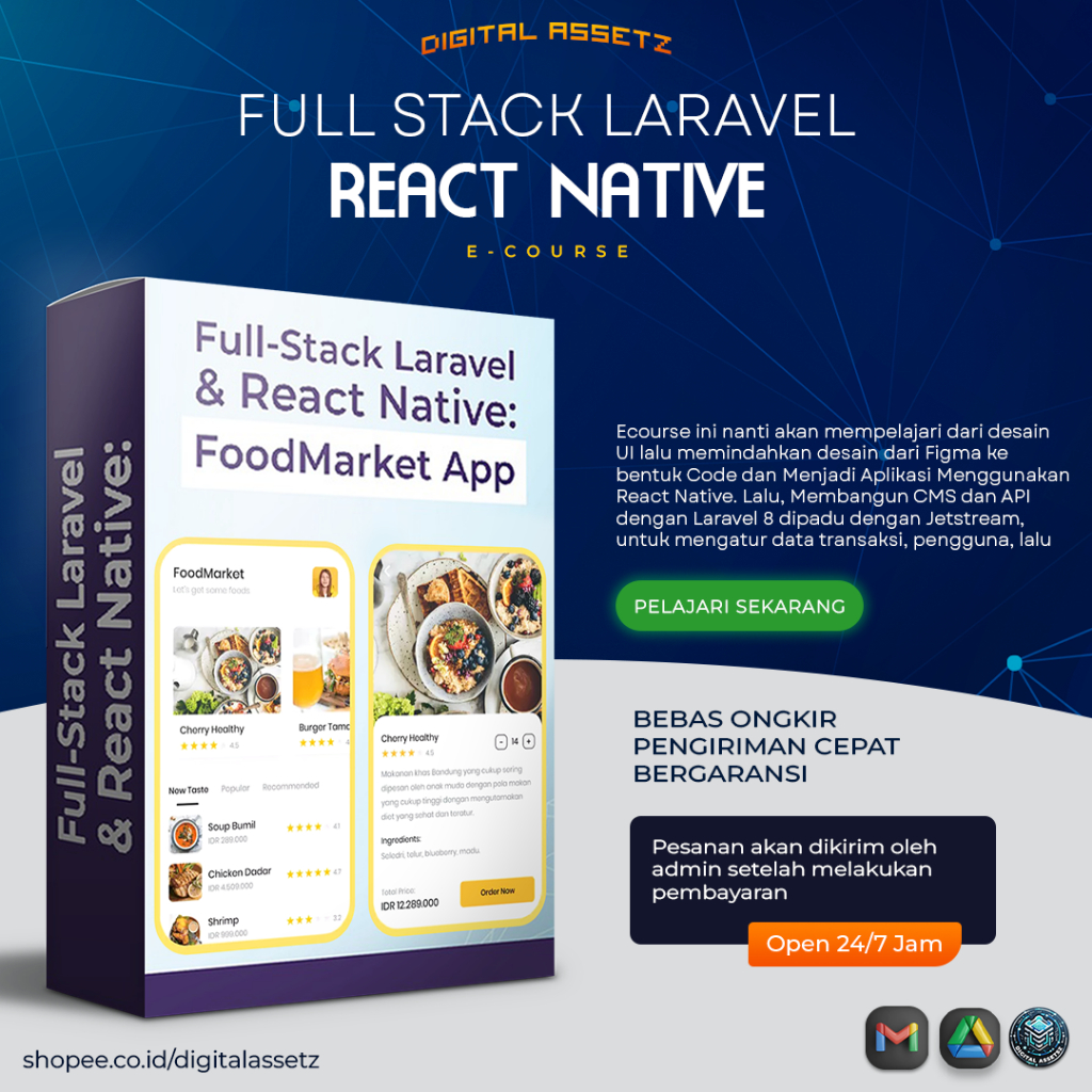 Jual [EC335] Complete Full Stack & React Native Laravel + Studi Kasus Foodmart - Course | Shopee ...