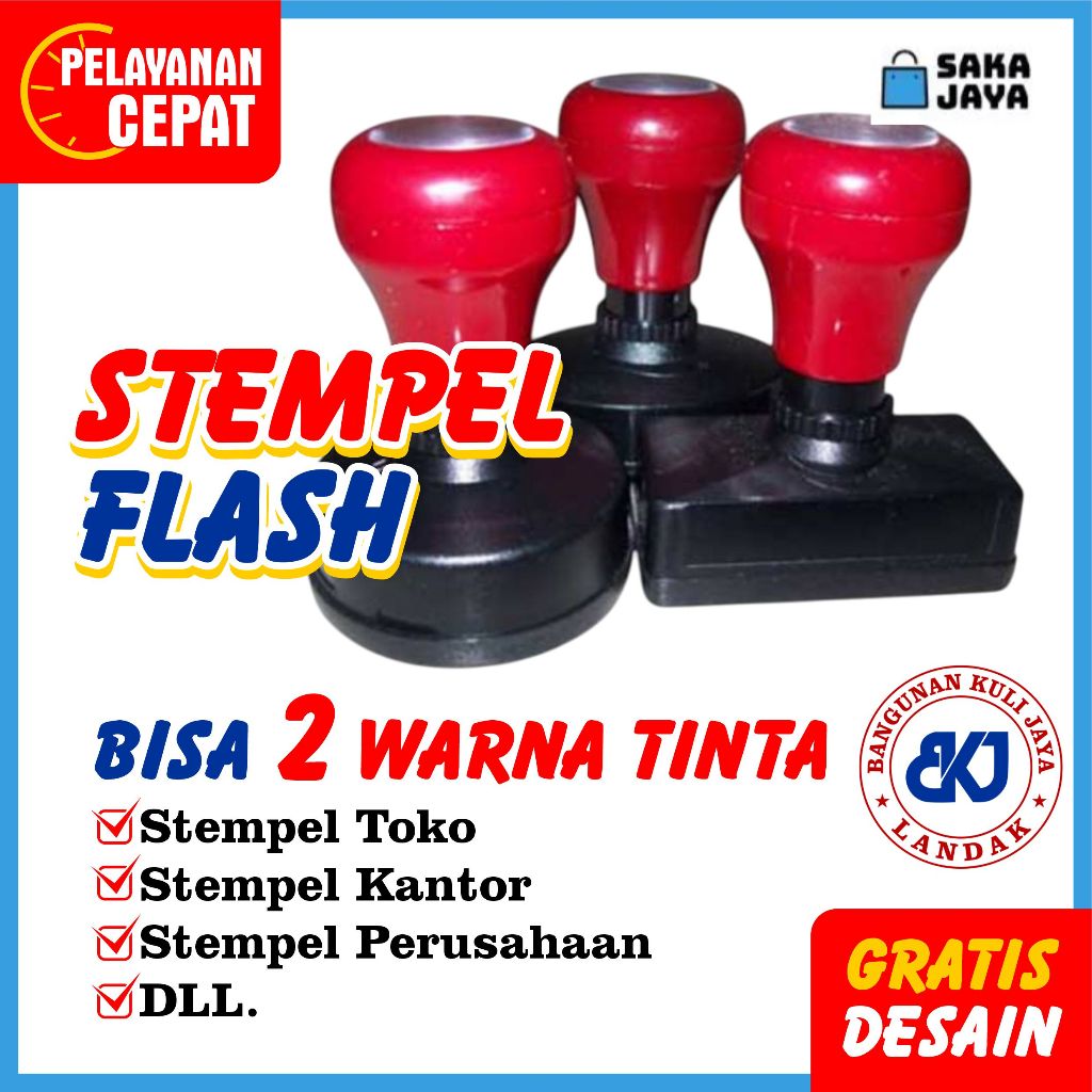 Jual BIKIN STEMPEL FLASH CAP OTOMATIS 2 WARNA SUDAH ADA TINTA | Shopee ...