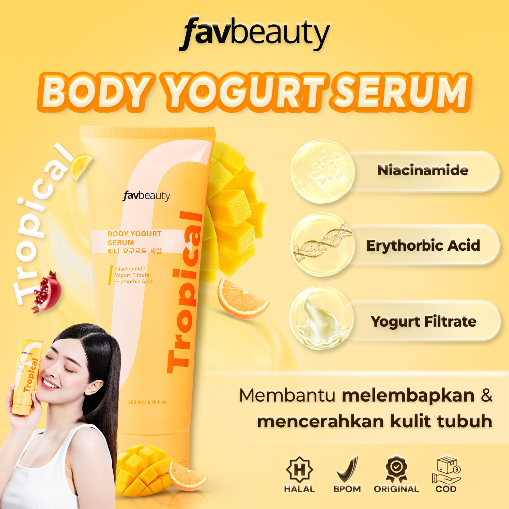 Jual FAV Beauty Body Yogurt Serum Lotion Tropical Brightening | Body ...