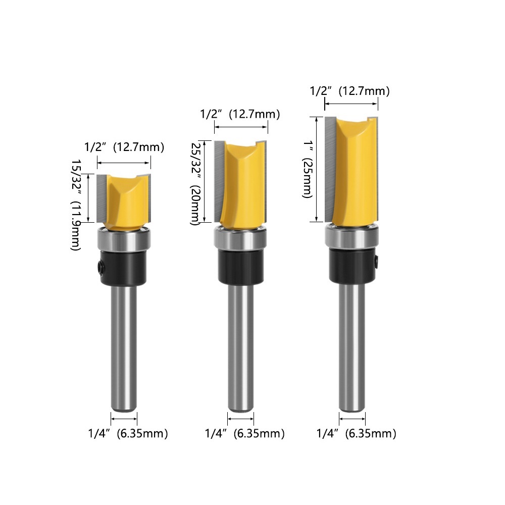 Jual Mata Profil Mata Router Kayu Flush Trim Gagang 1/4 (6.35mm ...