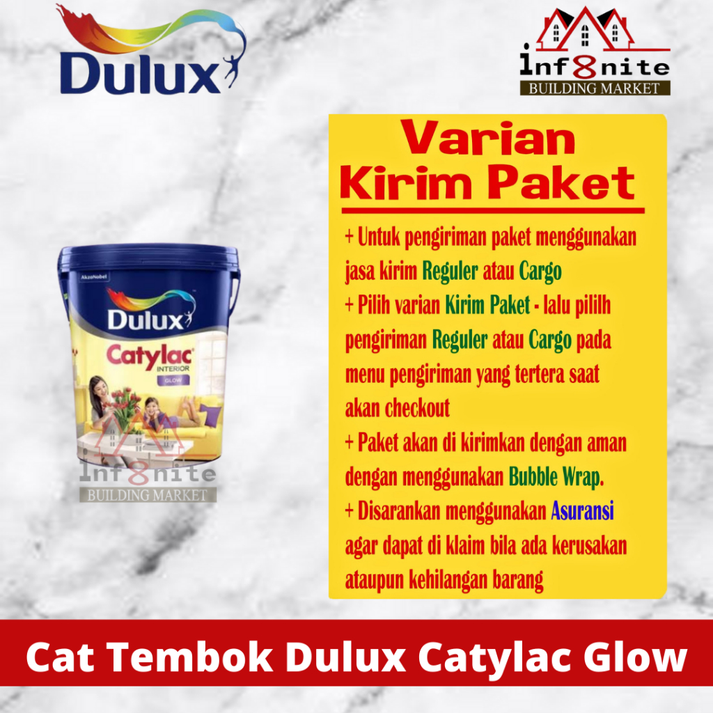 Jual Cat Tembok Dulux Catylac Glow Putih Interior 22 KG Cat Plafon ...