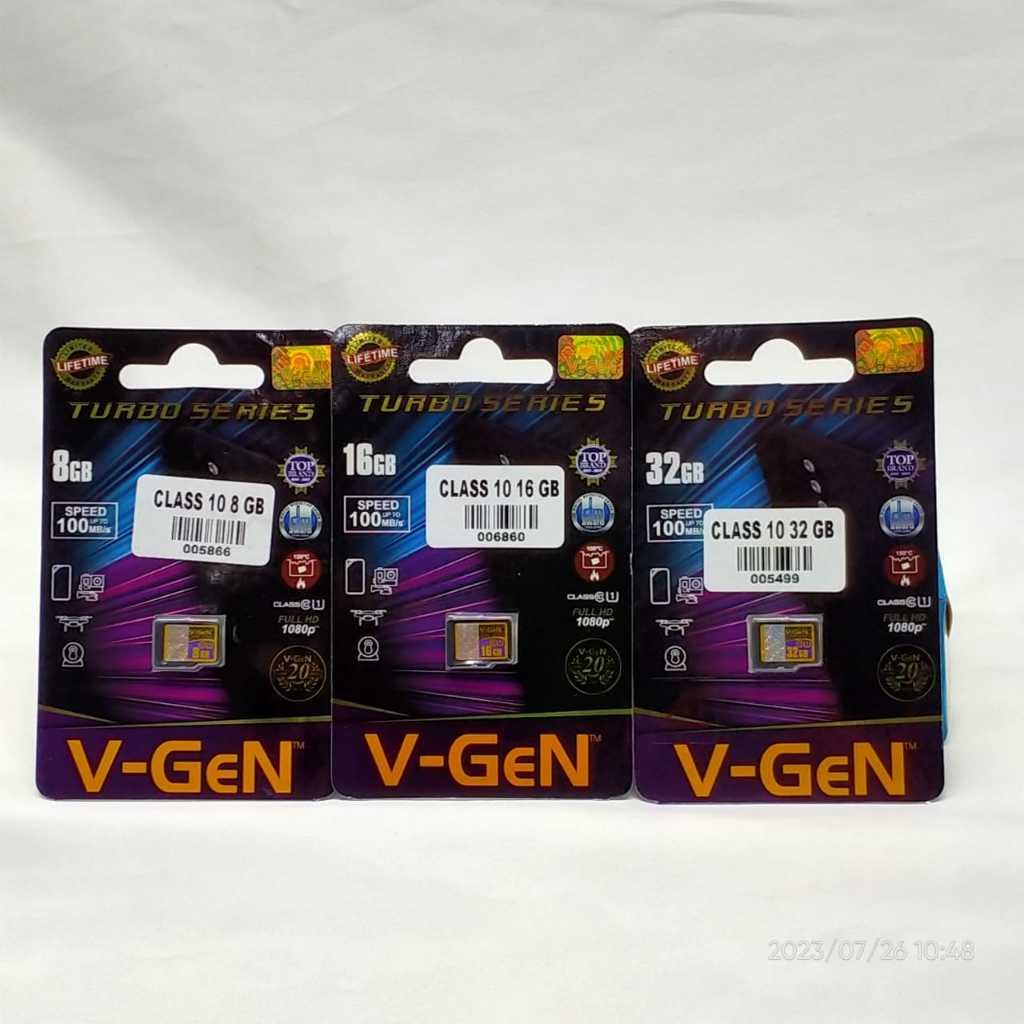 Jual Micro SD VGen 8Gb / 16Gb / 32Gb / 64Gb / 128Gb Class10 Turbo Non ...