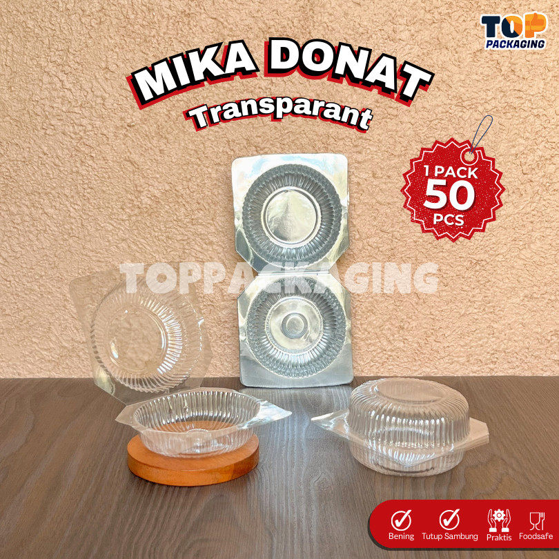 Jual Mika Donat Bening Transparan Isi 1 Tray Roti Kue Cake Bomboloni ...