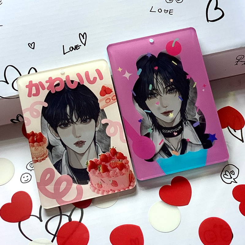 Jual preloved photocard holder cahol strawberry cake double sided ...