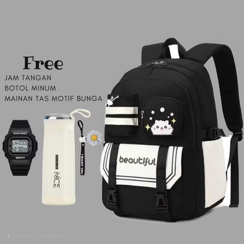 Jual PAKET BANYAK BONUSNYA 4IN1 Tas Sekolah BEAUTIFUL Tas Ransel Anak Perempuan SD SMP | Shopee ...