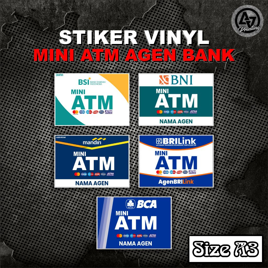 Jual STIKER VINYL MINI ATM AGEN BRILINK, AGEN BNI, MITRA MANDIRI,BCA ...