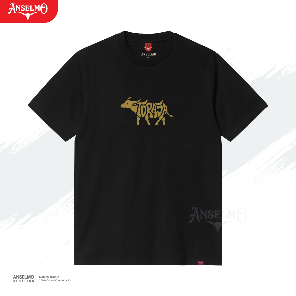 Jual KAOS TORAJA - KERBAU TORAJA Gold - 100% cotton combed 24s - ANSELMO clothing - lembut ...