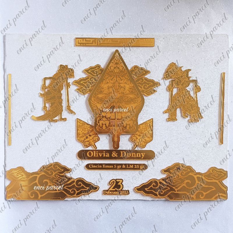 Jual kode 165 dekorasi mahar tema wayang gunungan motif awan mega ...